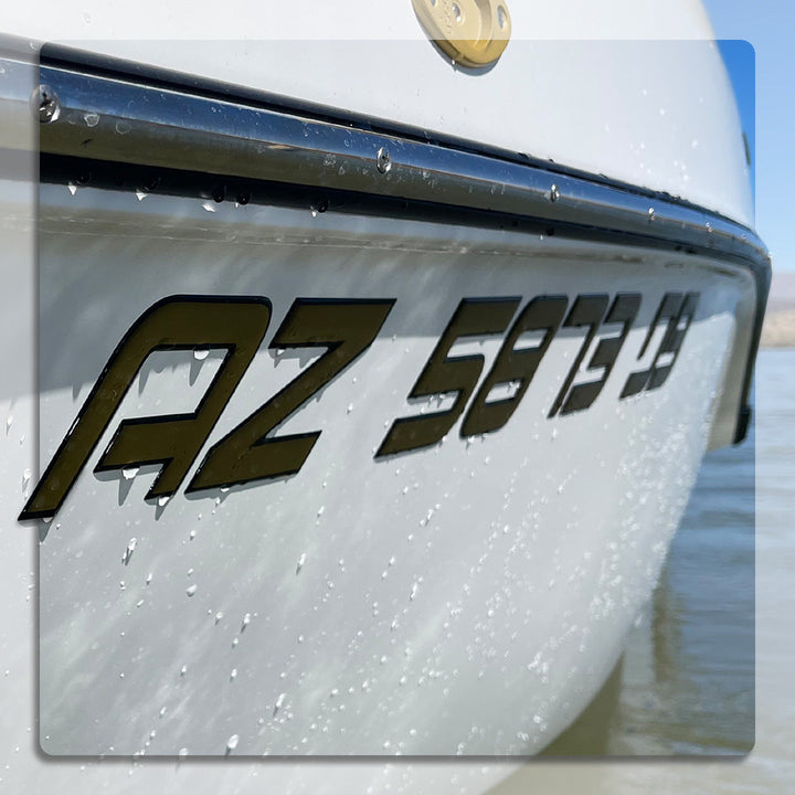 Custom Boat Registration Numbers | Easy To Install Stickers | Domed ...