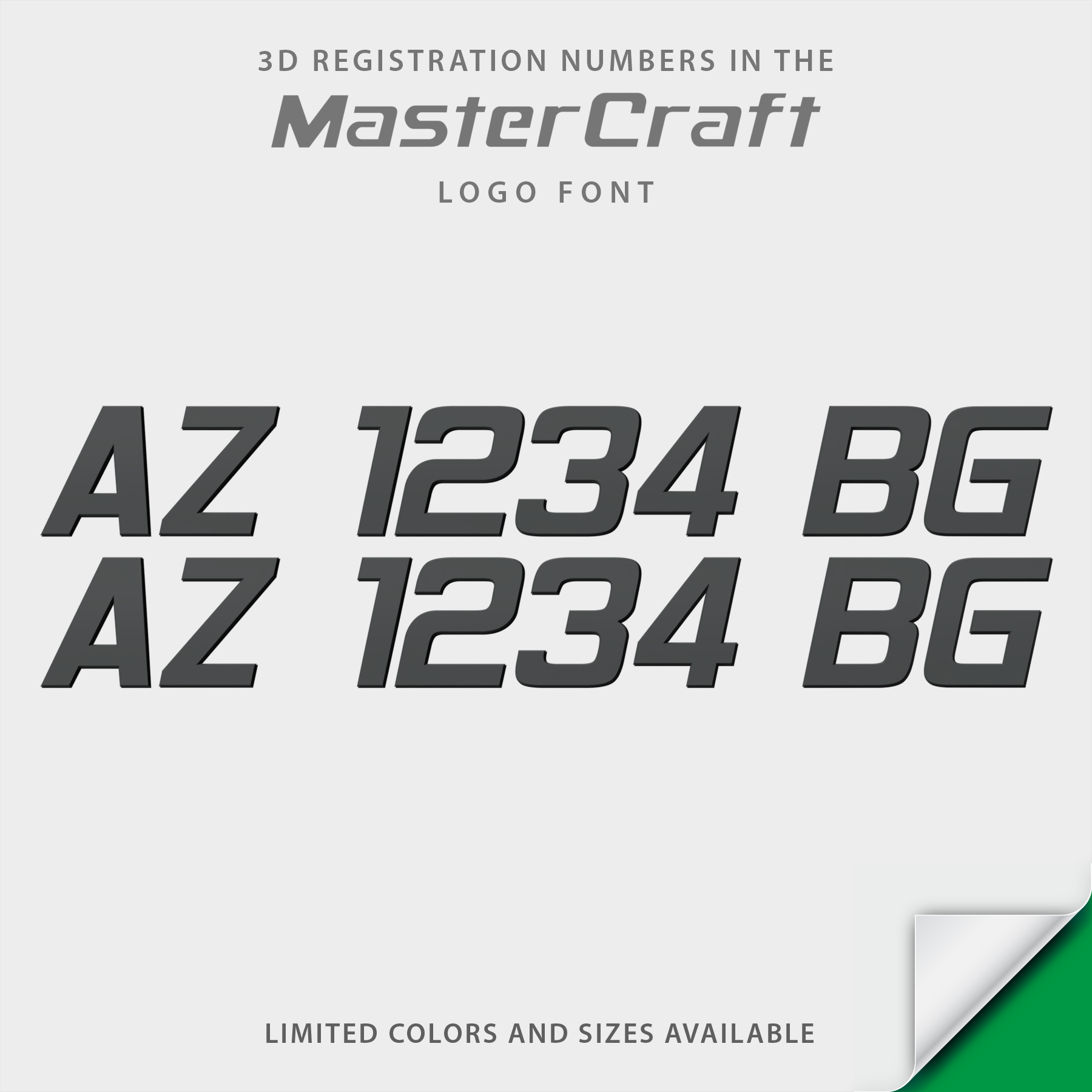 MasterCraft 3D Emblem Registration – Domed Numbers
