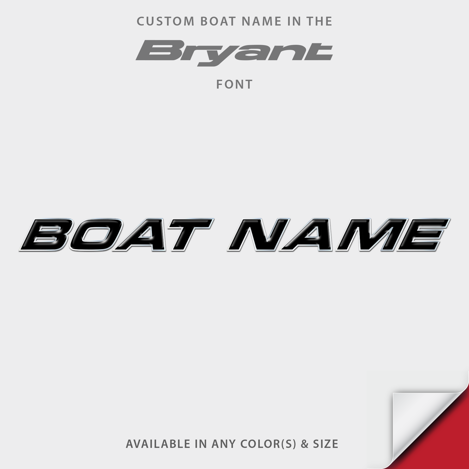 Bryant Boats Domed Boat Name – Domed Numbers