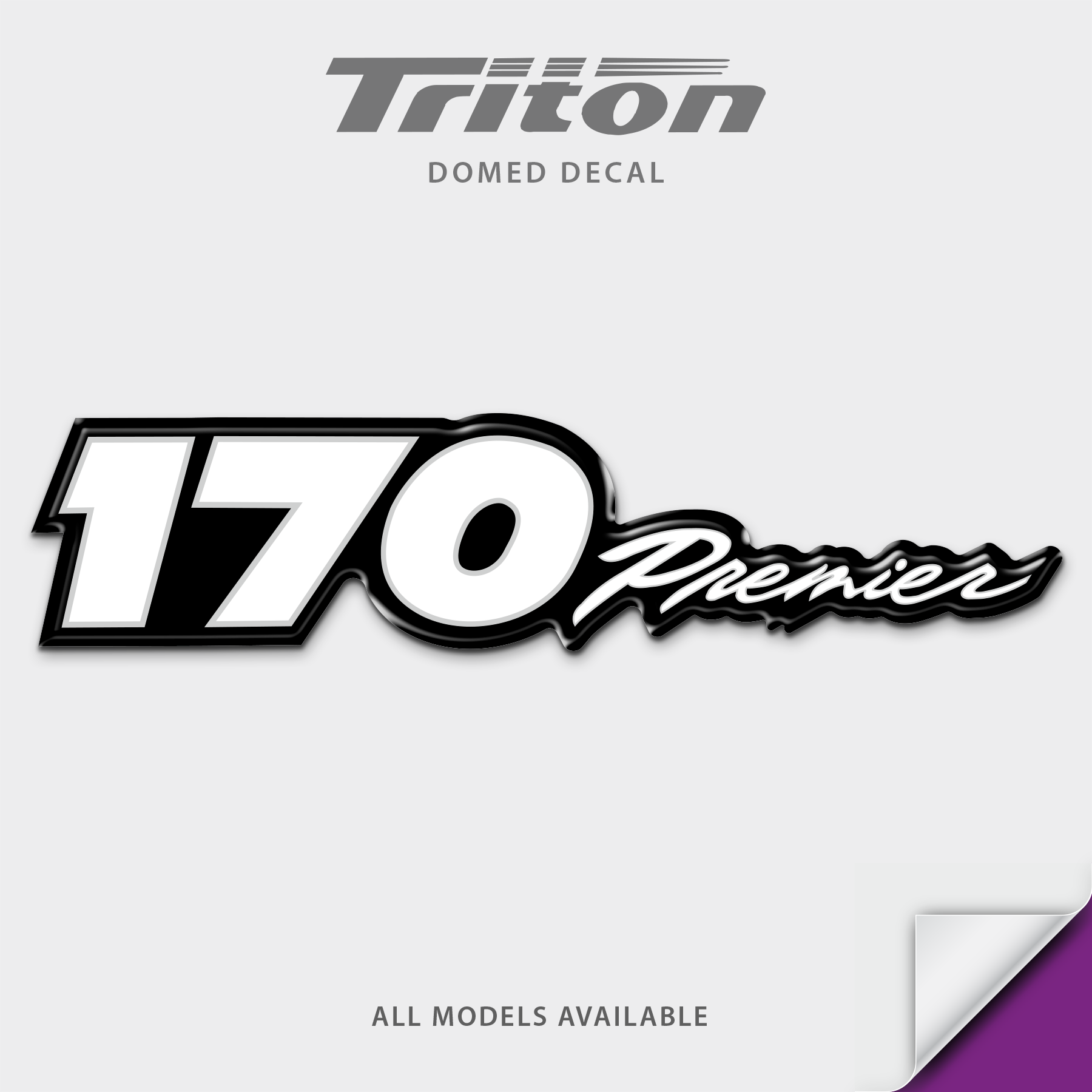Triton Boats Premier Model Domed Boat Decal – Domed Numbers