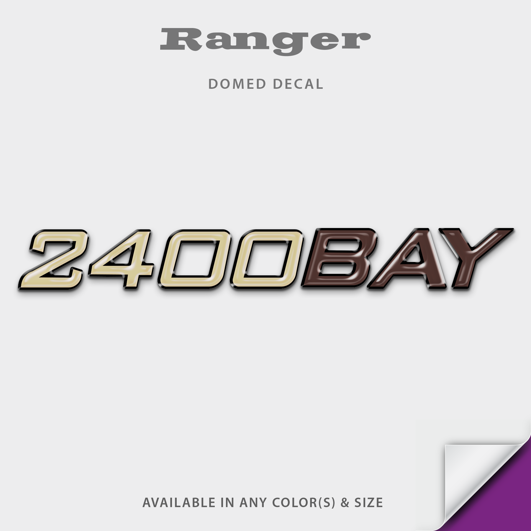 Ranger Bay 2400 Domed Boat Decal – Domed Numbers