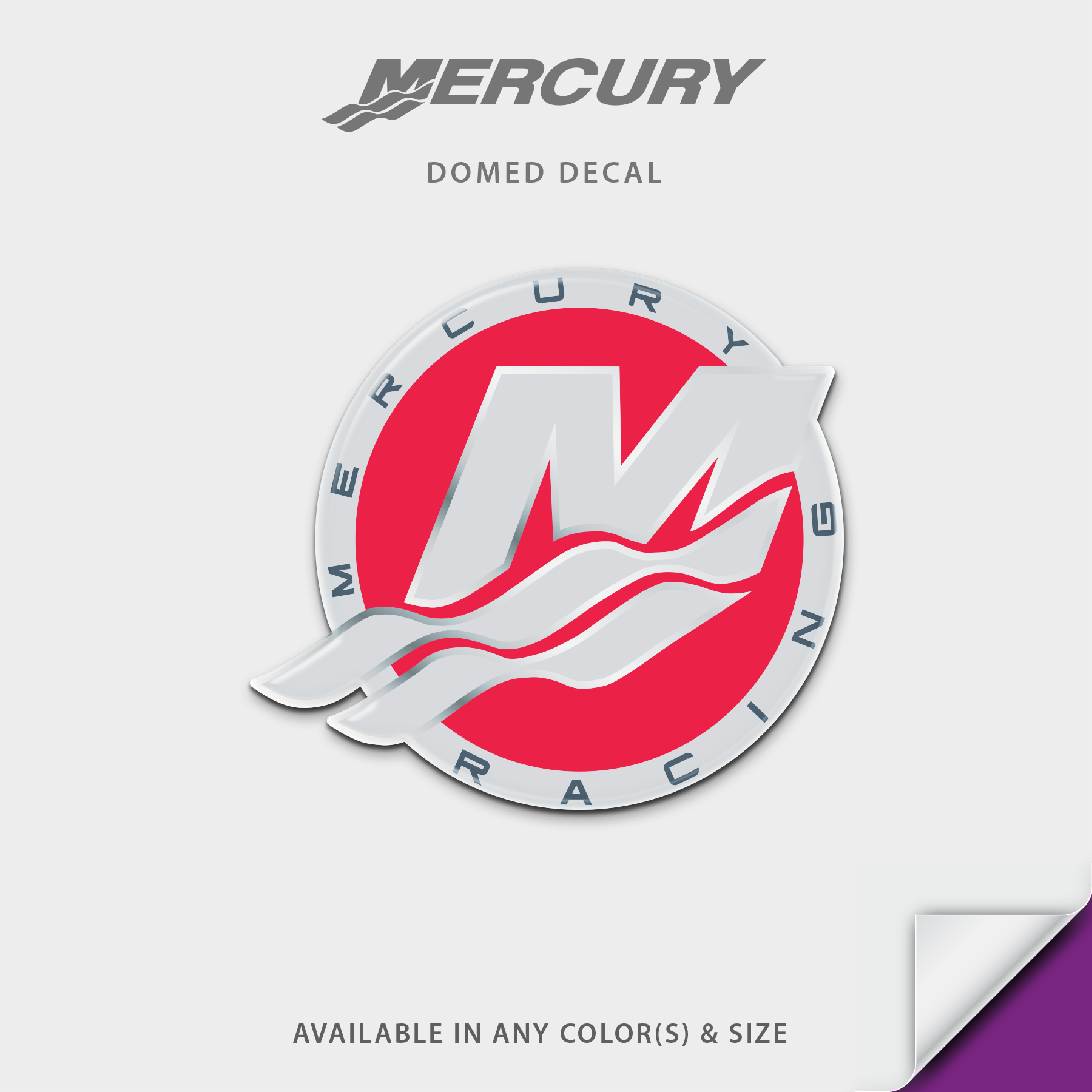 Mercury Circle Racing Domed Decal – Domed Numbers