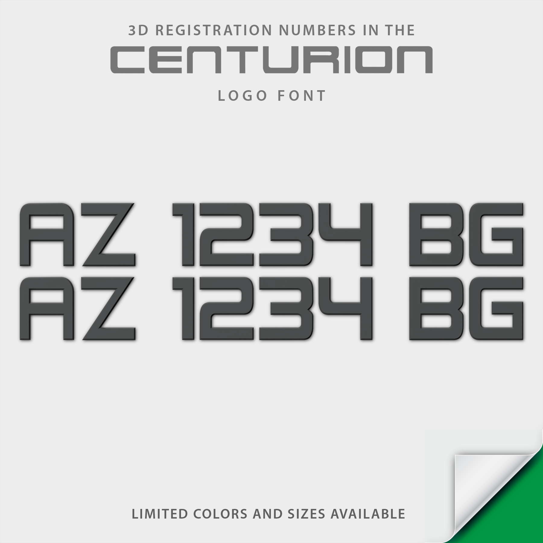 Centurion 3D Emblem Registration – Domed Numbers