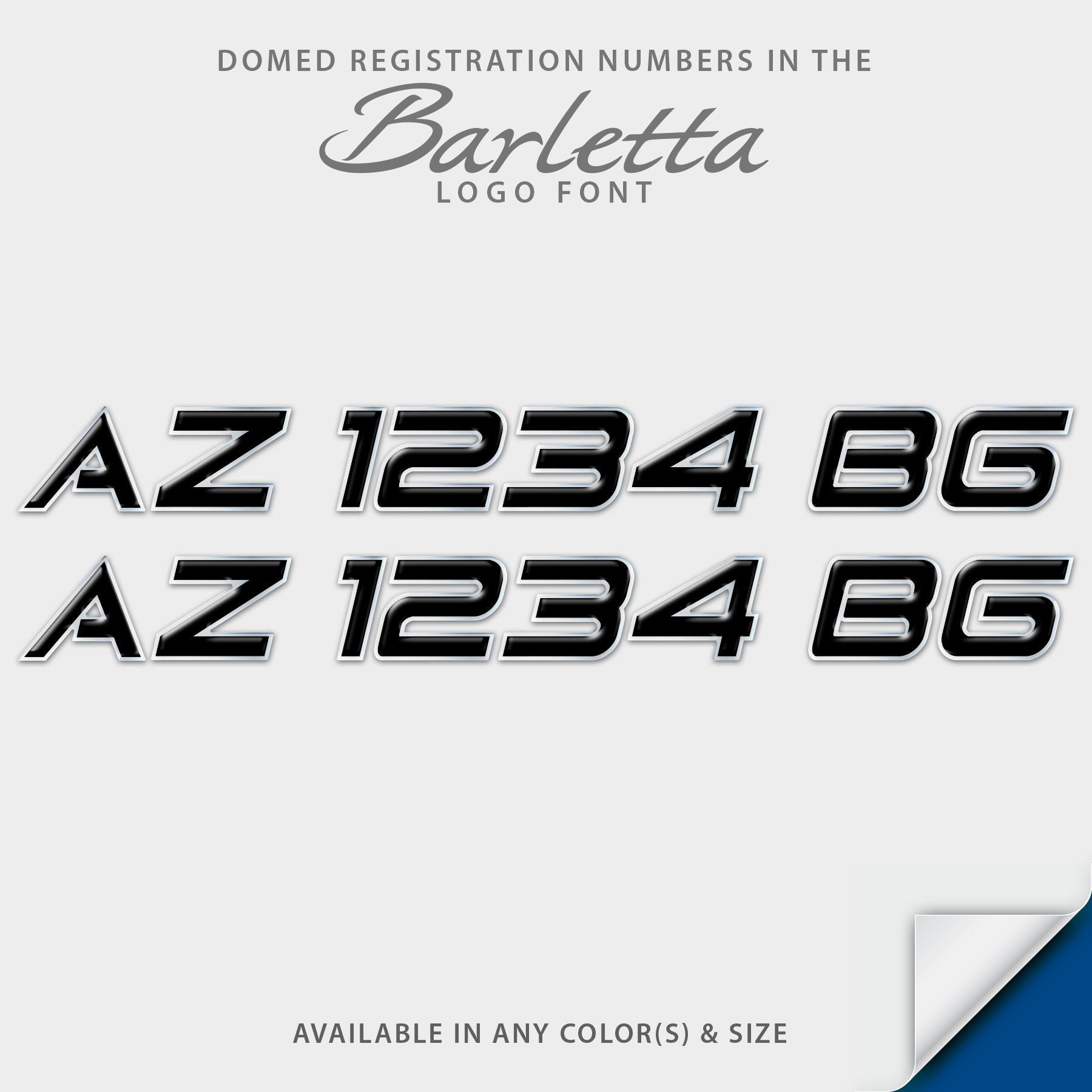 Barletta Corsa Domed Registration – Domed Numbers