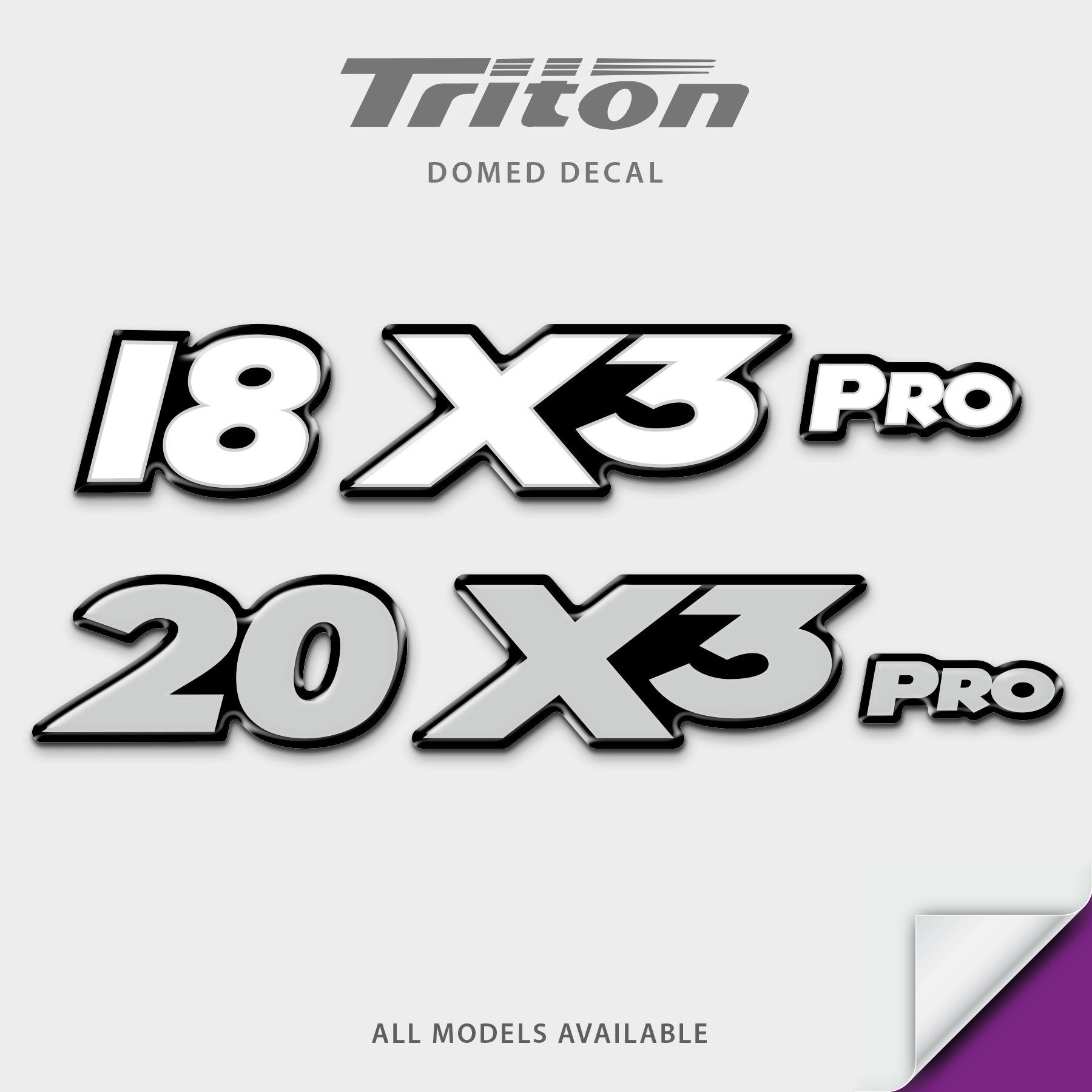 Triton Boats Pro Model Domed Boat Decal – Domed Numbers