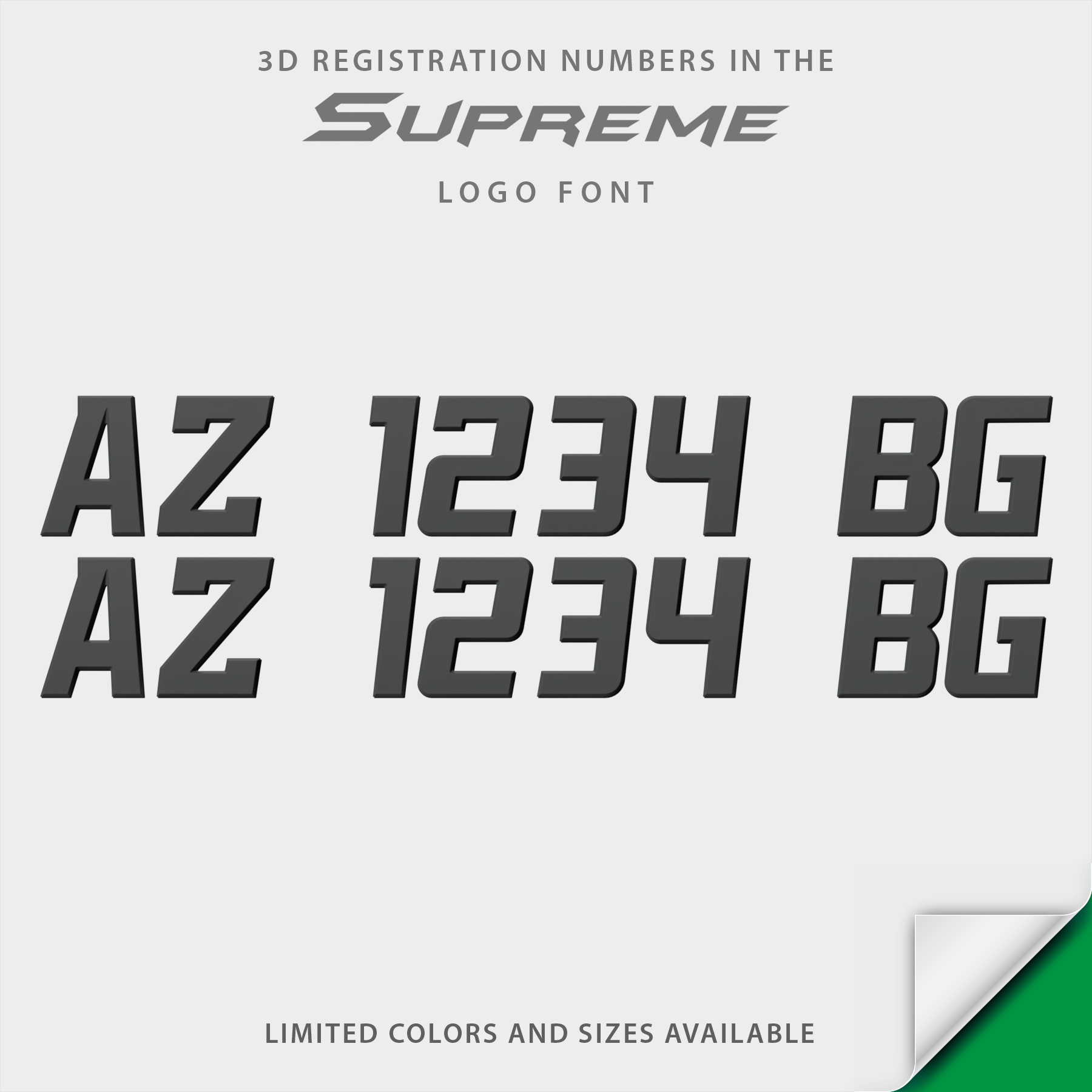 Supreme 3D Emblem Registration – Domed Numbers