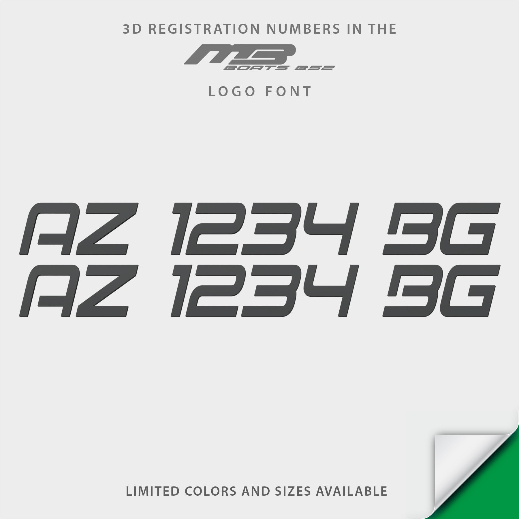MB Boats 3D Emblem Registration – Domed Numbers