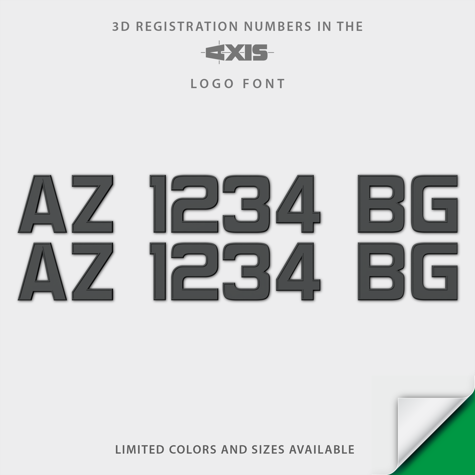 Axis 3D Emblem Registration – Domed Numbers