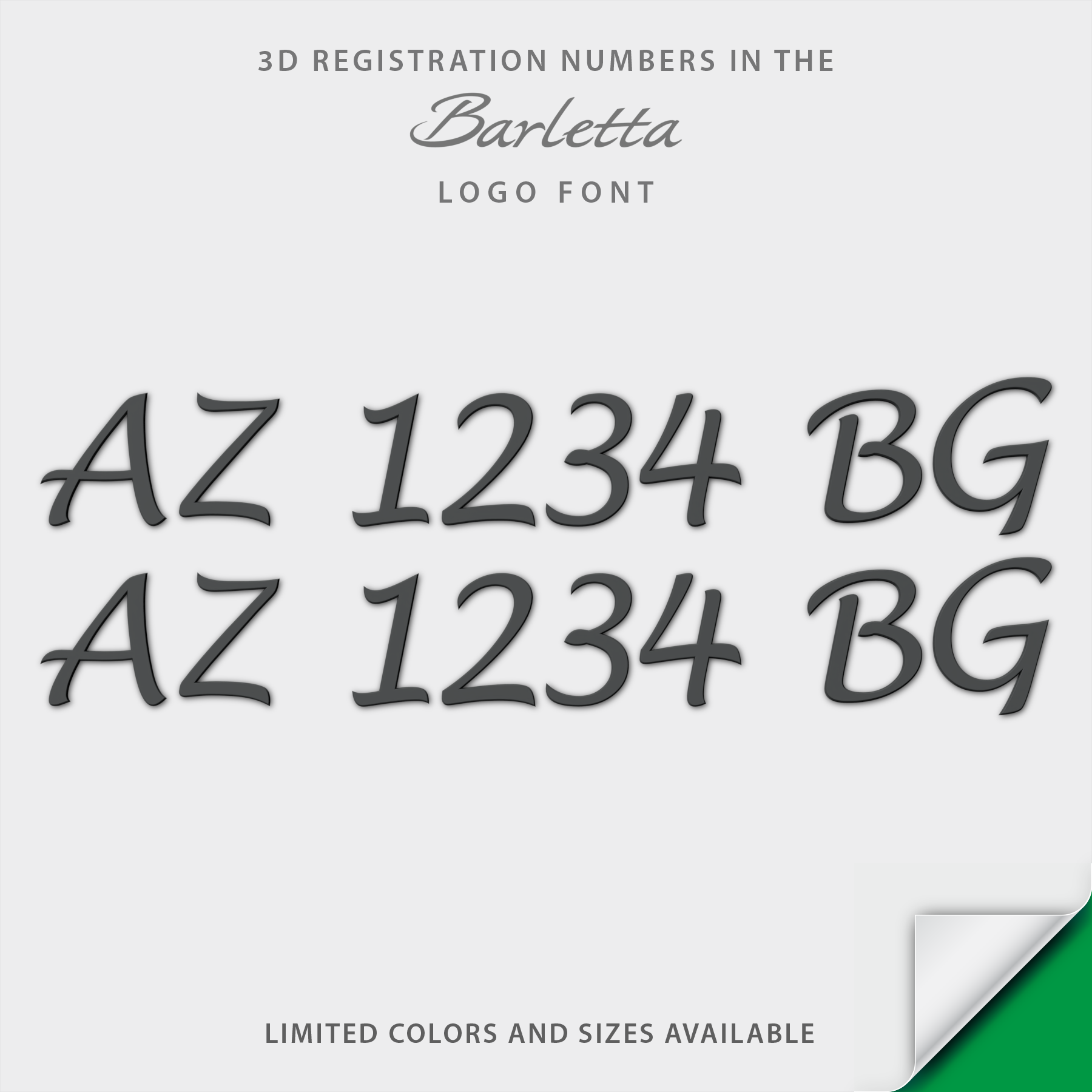 Barletta 3D Emblem Registration – Domed Numbers