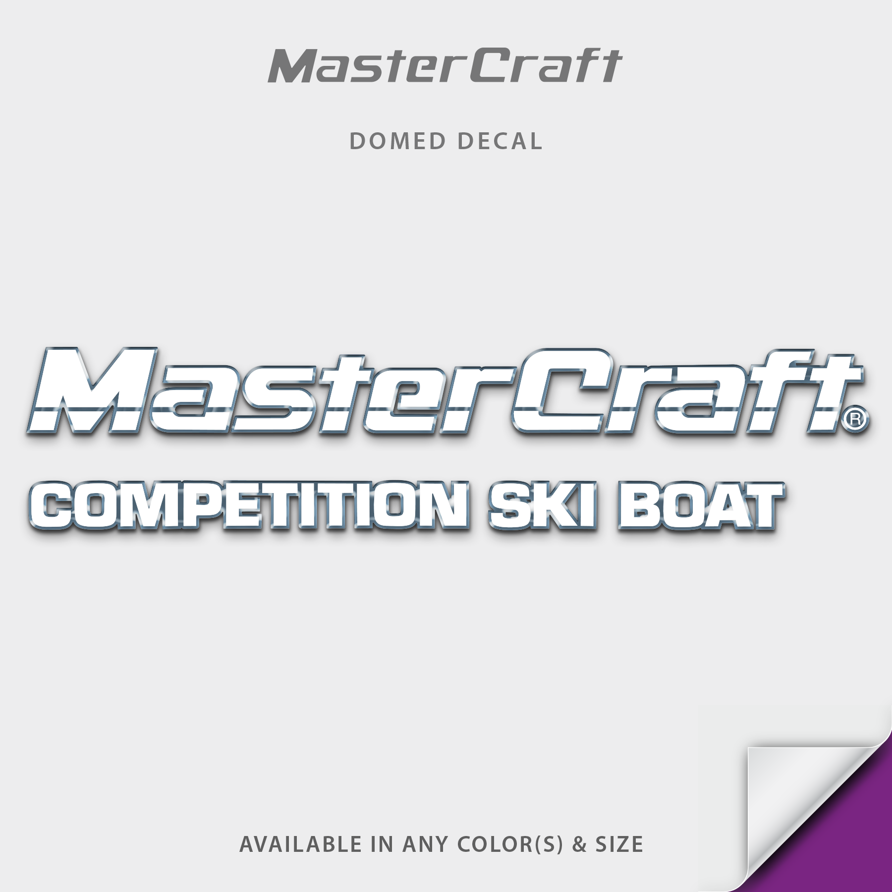 1987-1991 MasterCraft Competition Ski Boat Domed Boat Decal – Domed Numbers