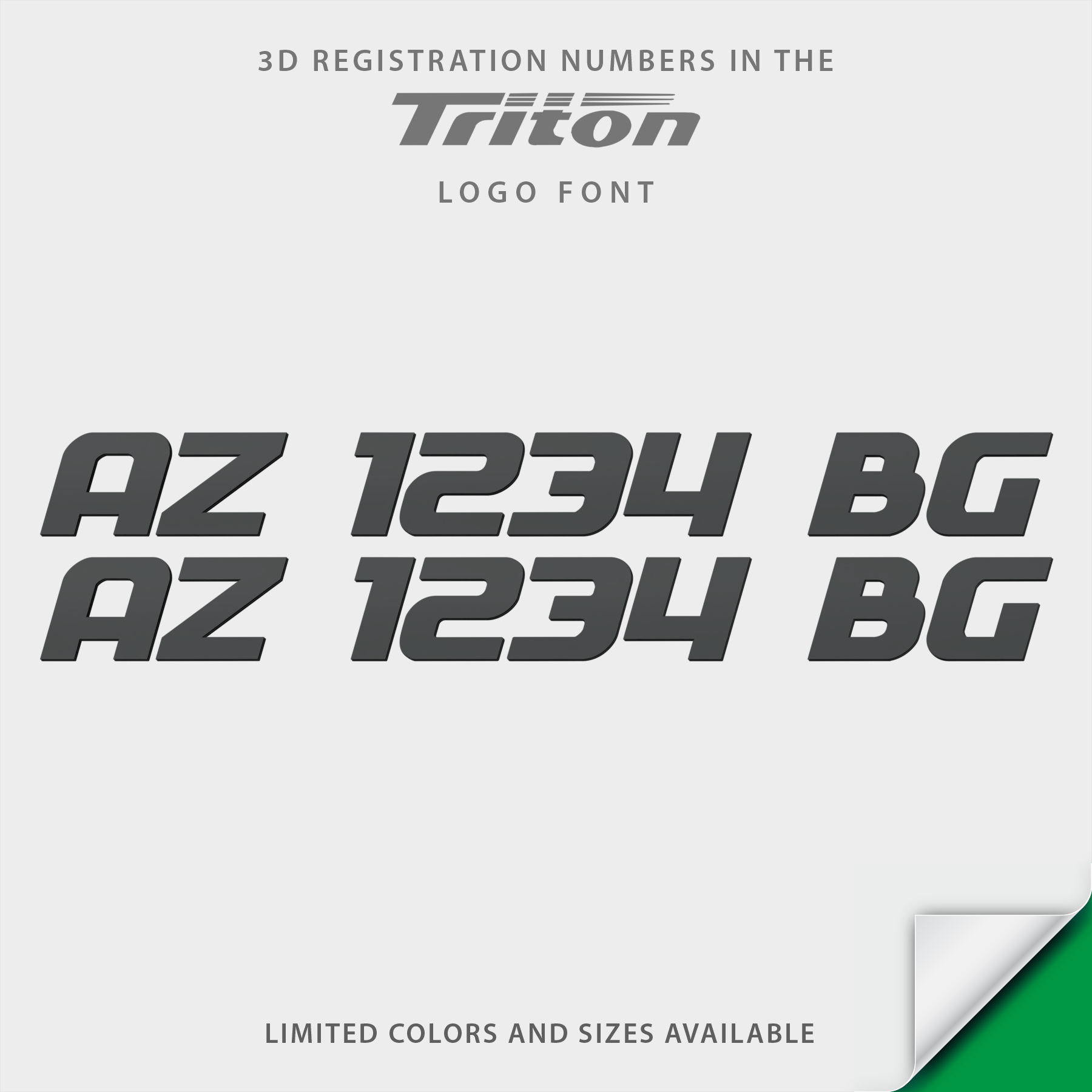 Triton 3D Emblem Registration – Domed Numbers