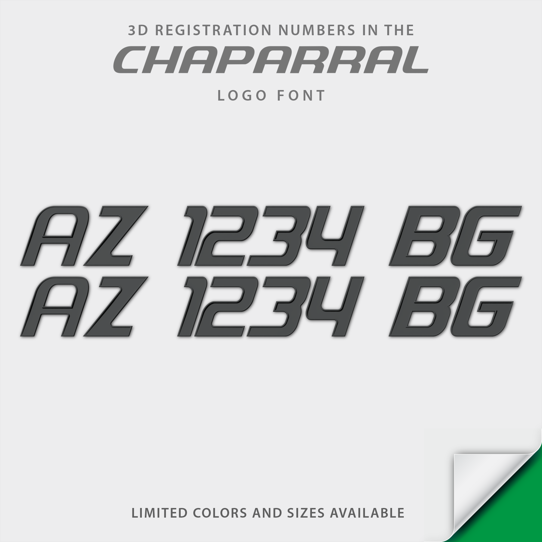 Chaparral 3D Emblem Registration – Domed Numbers
