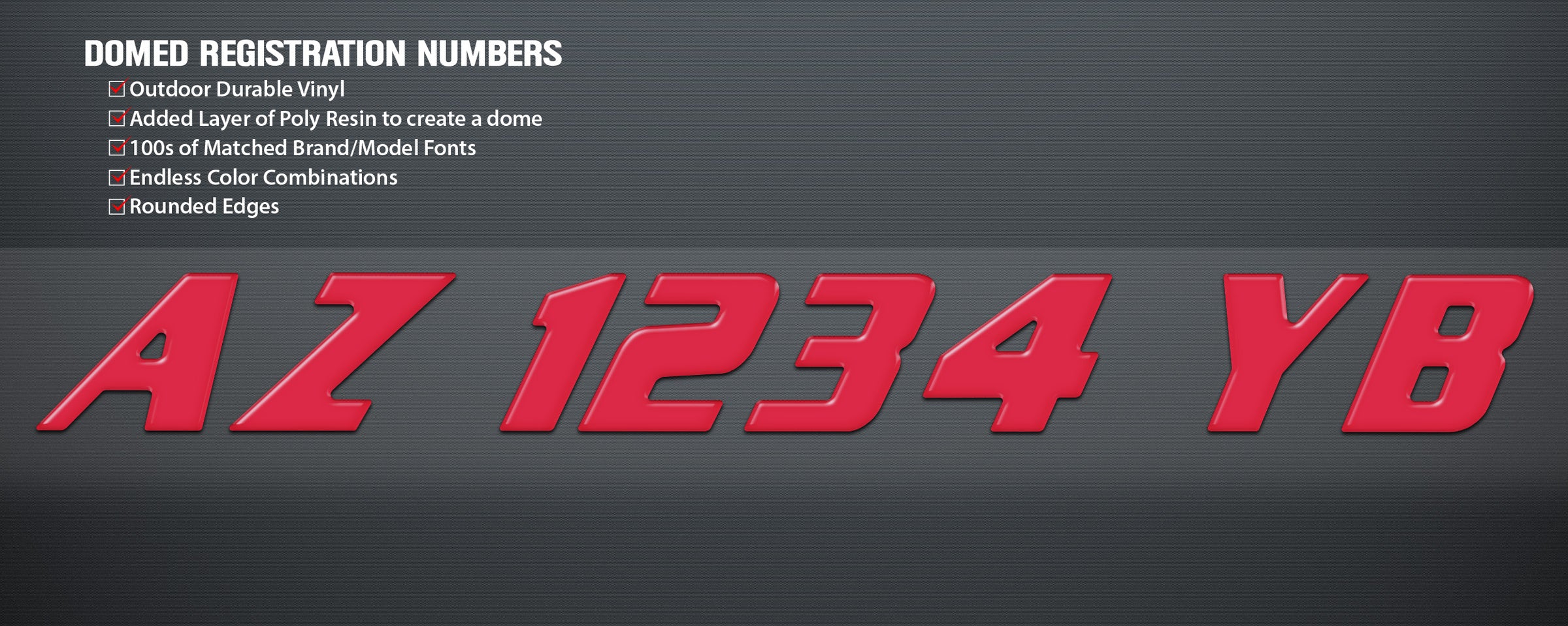 Custom Boat Registration Numbers | Easy To Install Stickers | Domed ...