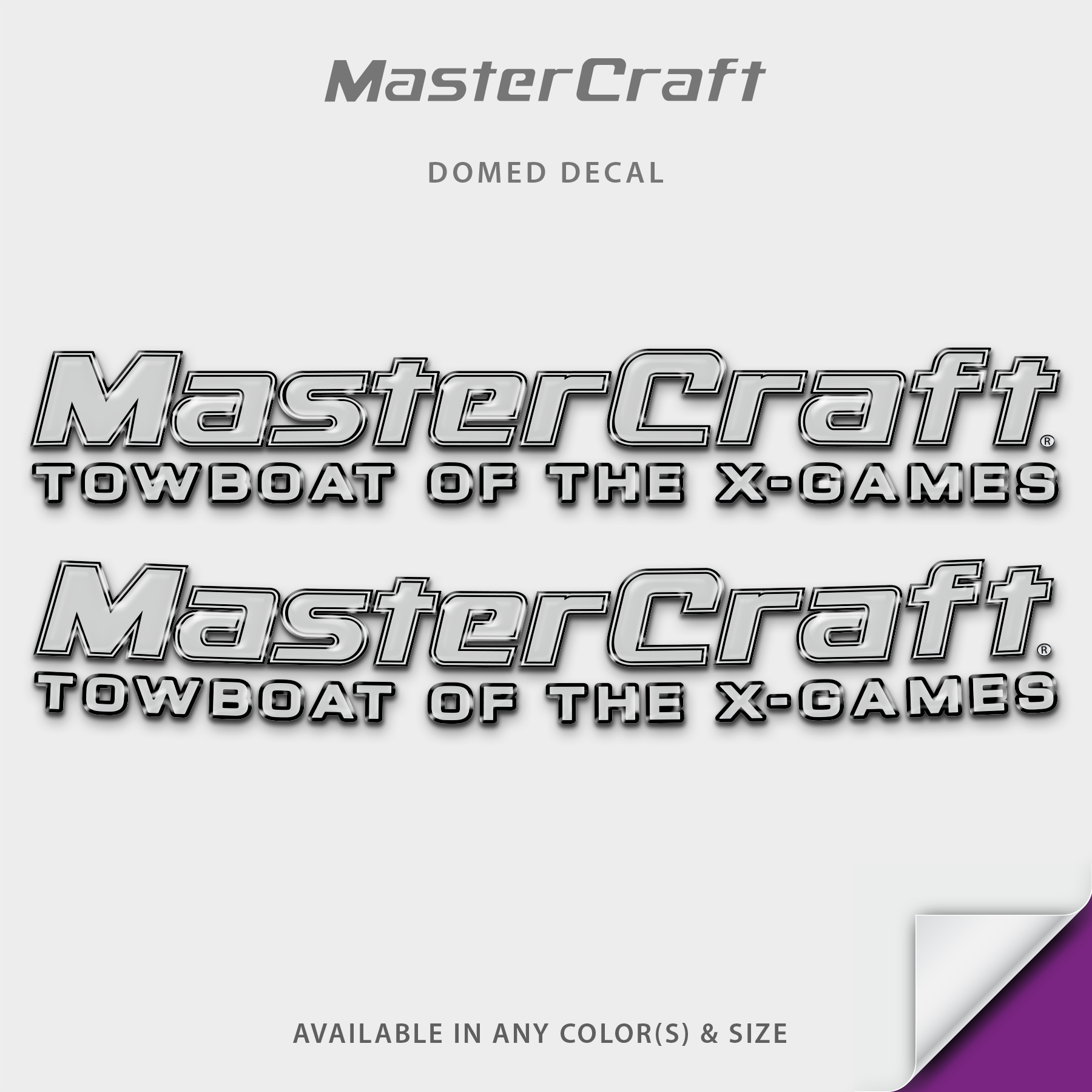 MasterCraft Towboat of the X-Games Domed Boat Transom Decal – Domed Numbers