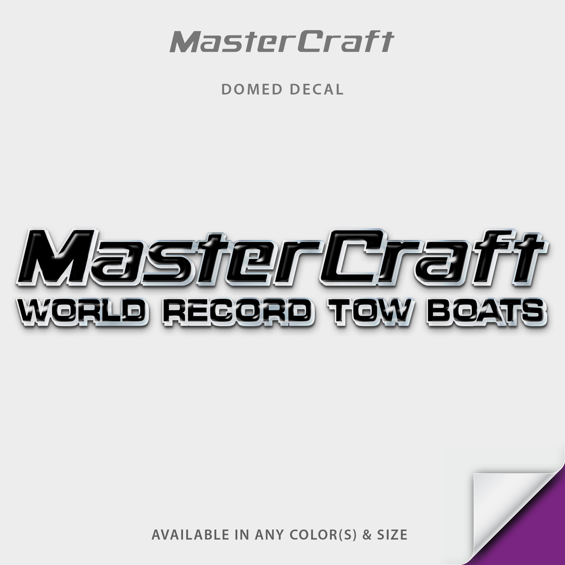 MasterCraft World Record Tow Boats Domed Boat Transom Decal – Domed Numbers